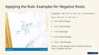RULE OF SIGN: introduction and tables of a function | PPTX