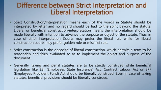 Rule of Strict Interpretation (Penal and Tax Statutes).pptx | Law