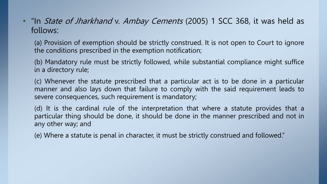 Rule of Strict Interpretation (Penal and Tax Statutes).pptx | Law