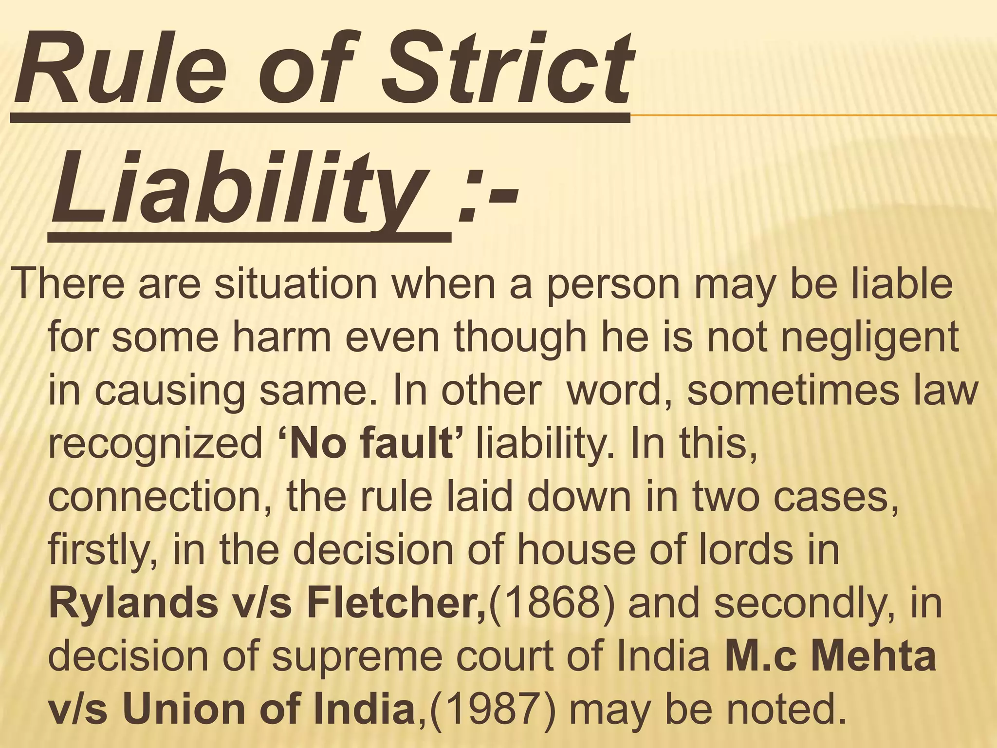 Rule of strict liability | PPTX