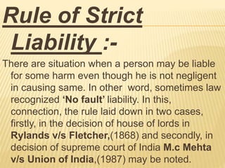 Rule of strict liability | PPTX