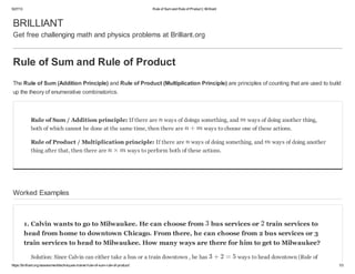 Rule of sum and rule of product | PDF