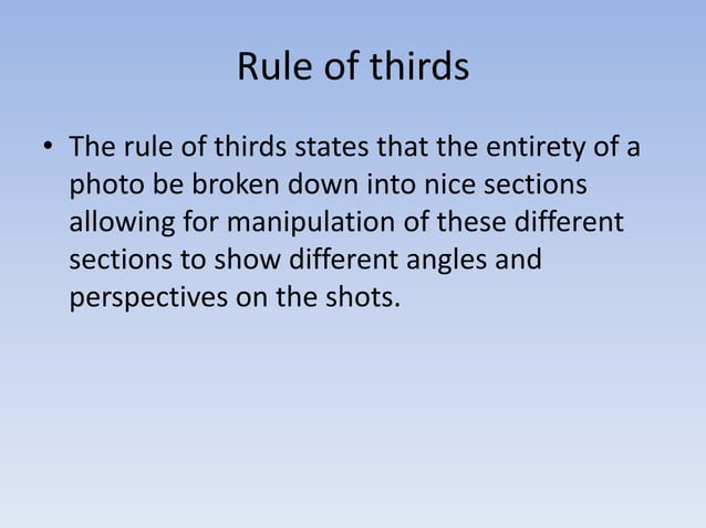 Rule of thirds | PPT