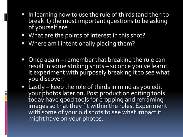 Rule of thirds power point | PPTX
