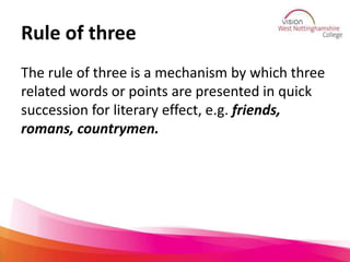 Rule of Three presentation English Literature | PPT