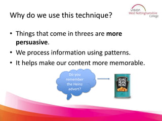 Rule of Three presentation English Literature | PPT