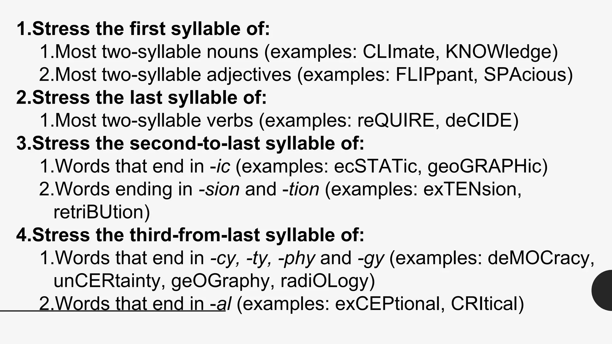 Rule of Word Stress | PPT