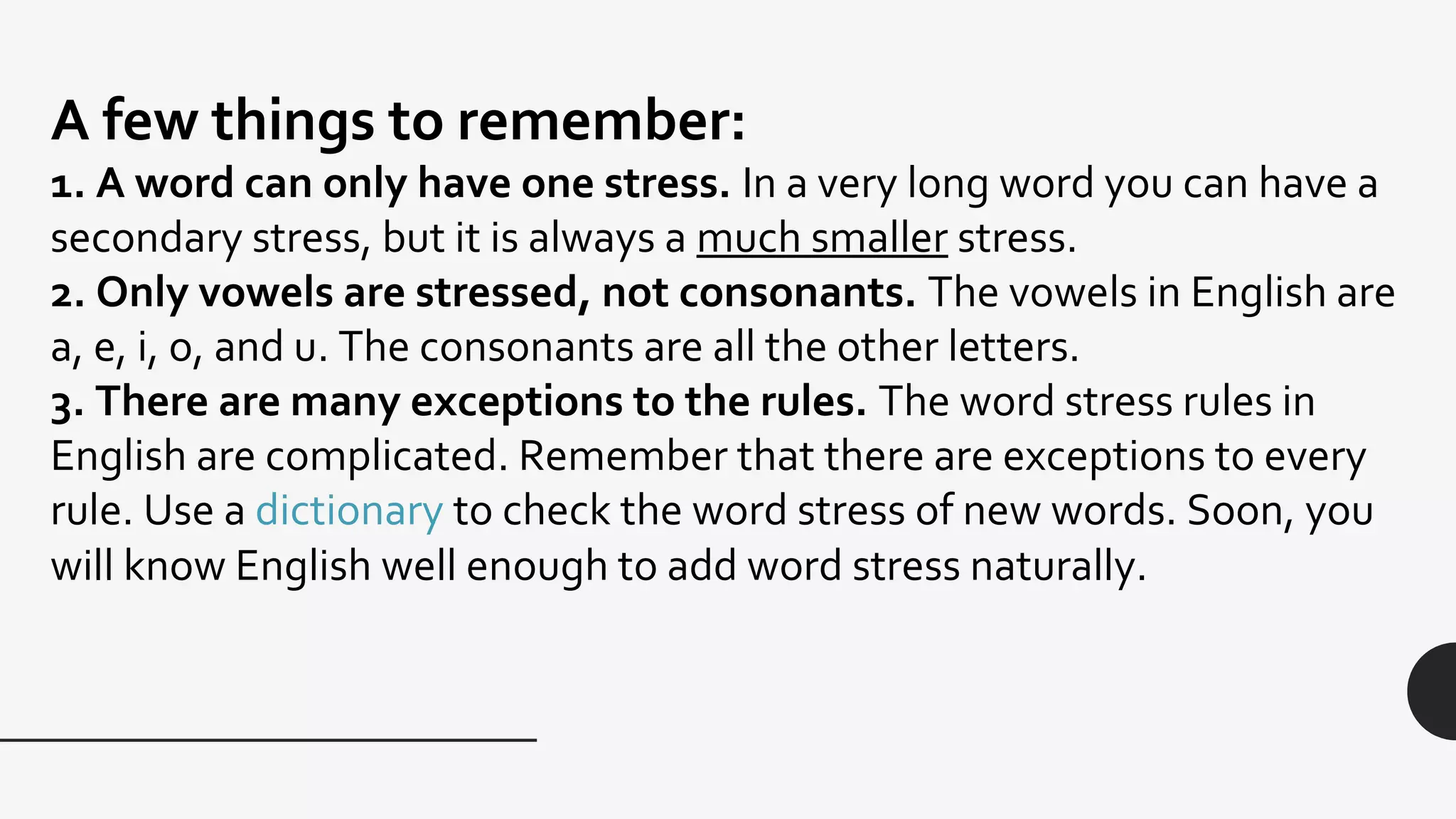Rule of Word Stress | PPT