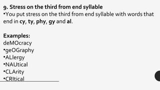 Rule of Word Stress | PPT