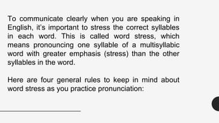 Rule of Word Stress | PPT