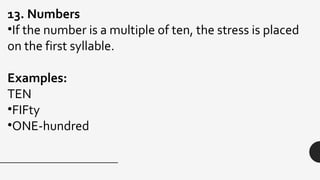 Rule of Word Stress | PPT