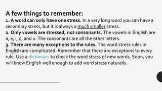 Rule of Word Stress | PPT
