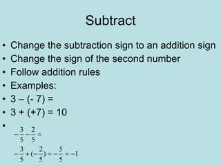 Rules For Integer Operations | PPT