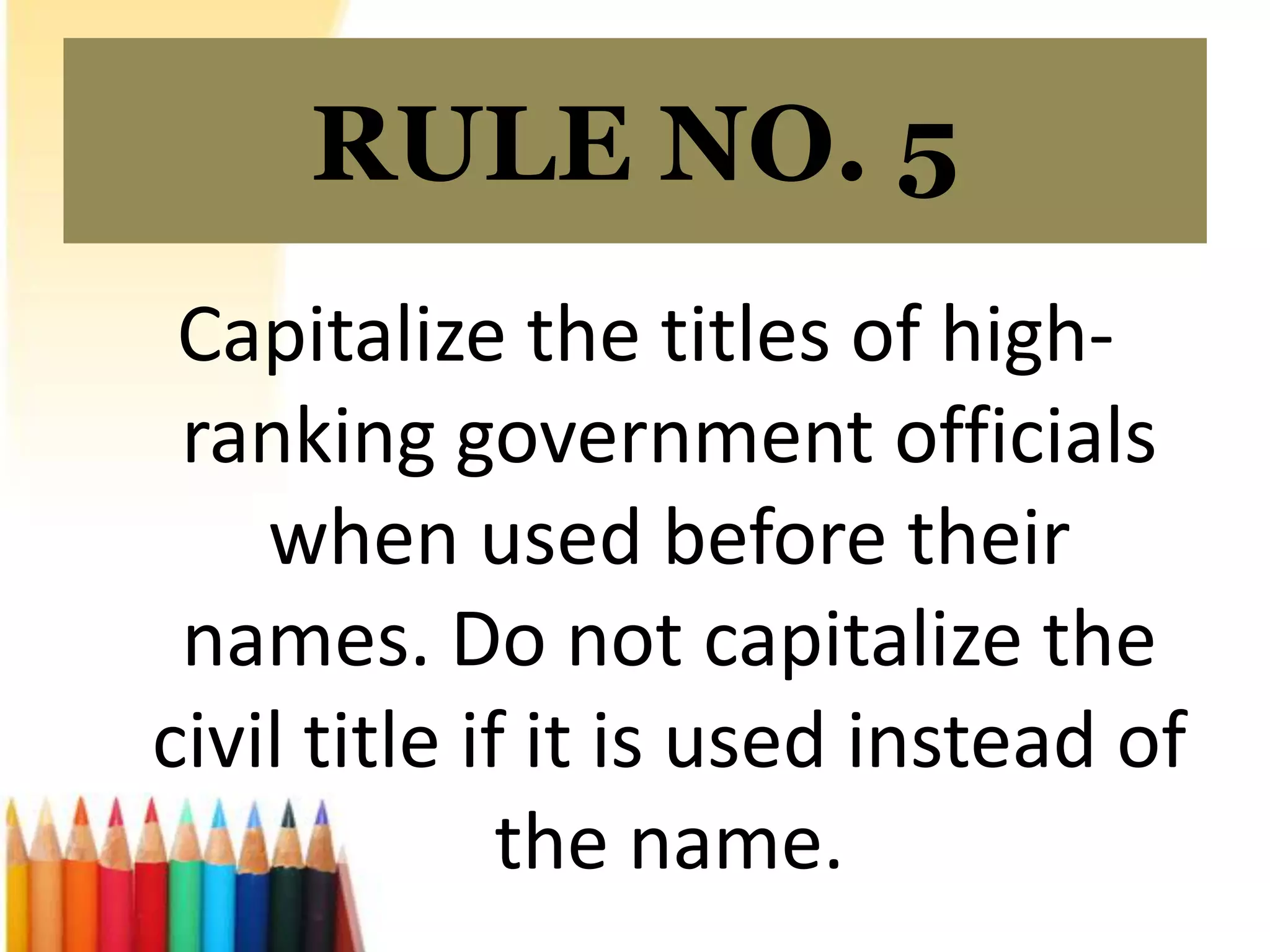 Rules In Capitalization And Punctuation | PPTX