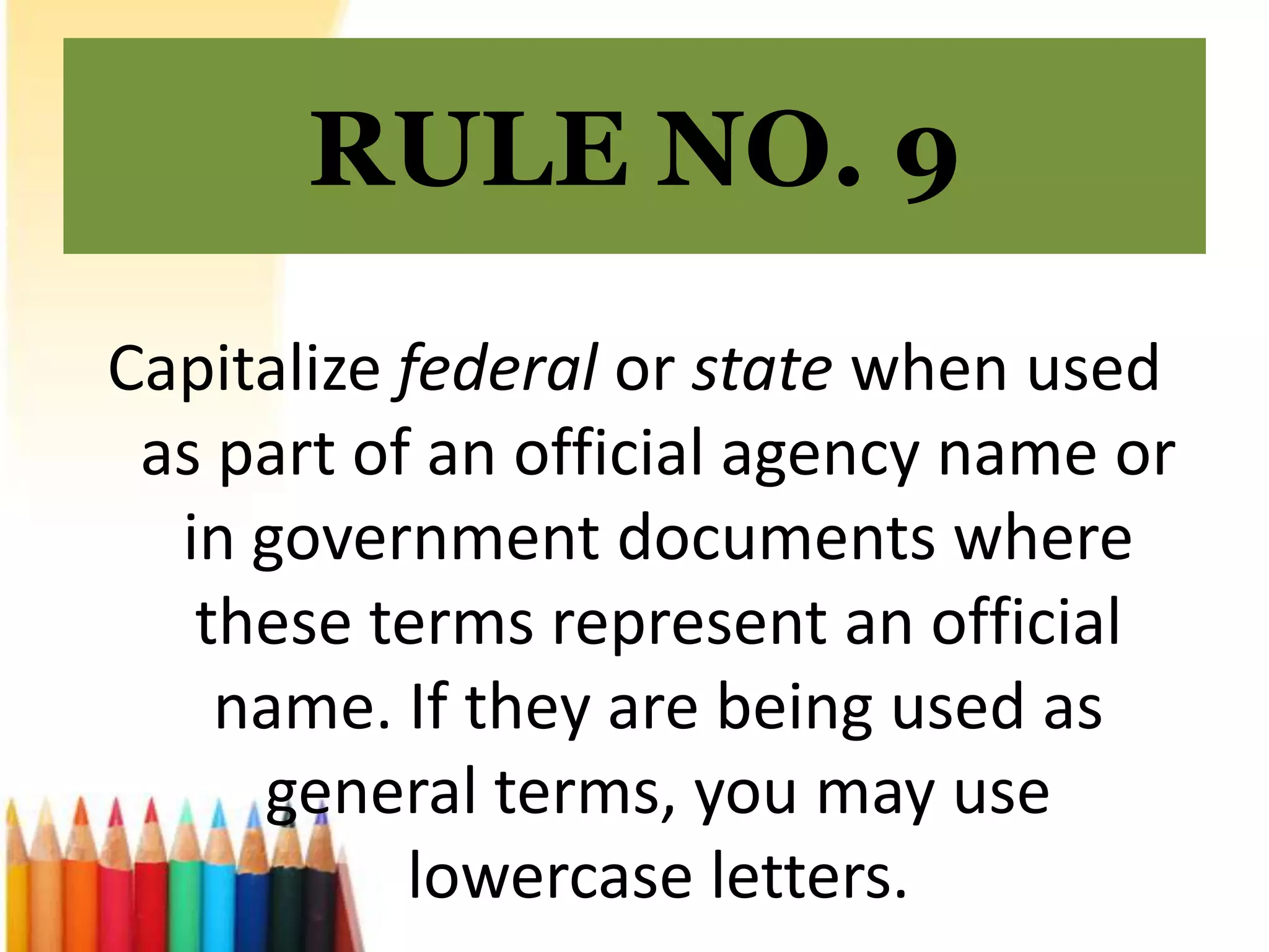 Rules In Capitalization And Punctuation | PPTX