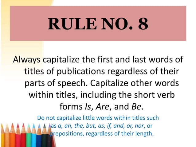 Rules In Capitalization And Punctuation | PPTX | Law