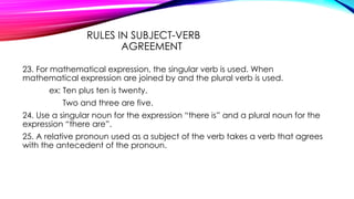 Rules-in-subject-verb-agreement presentation | PPTX