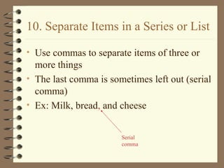 Rules of Comma Usage | PDF