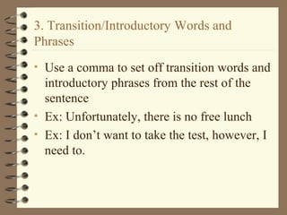 Rules of Comma Usage | PDF