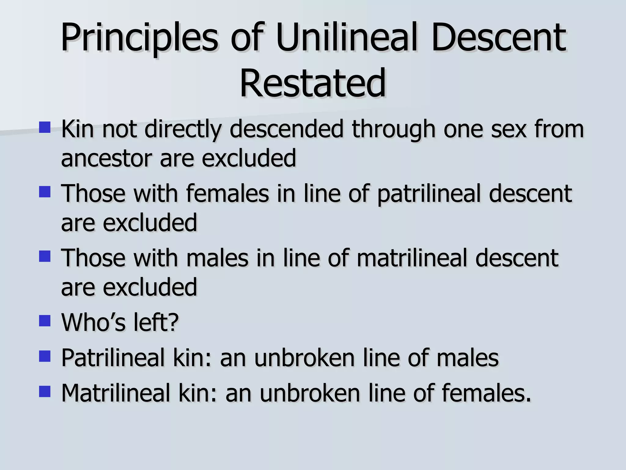 Rules of Descent: How Kin are Reckoned | PPT