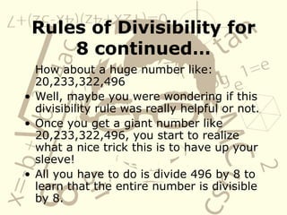 Rules of Divisibility | PPT