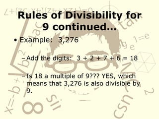 Rules of Divisibility | PPT