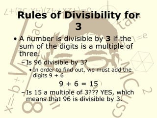 Rules of Divisibility | PPT