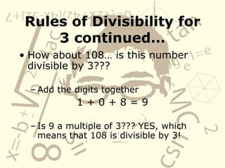 Rules of Divisibility | PPT