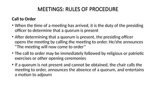 Parliamentary procedure in meeting that can be use | PPTX