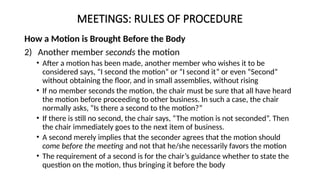 Parliamentary procedure in meeting that can be use | PPTX