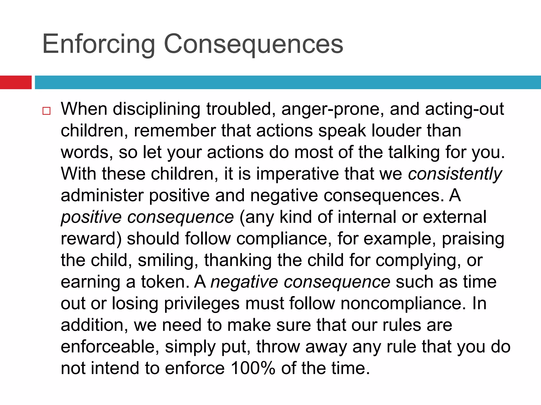 Enforcing Rules and Consequences in the Classroom | PPTX