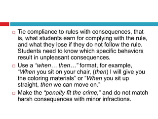 Enforcing Rules and Consequences in the Classroom | PPTX