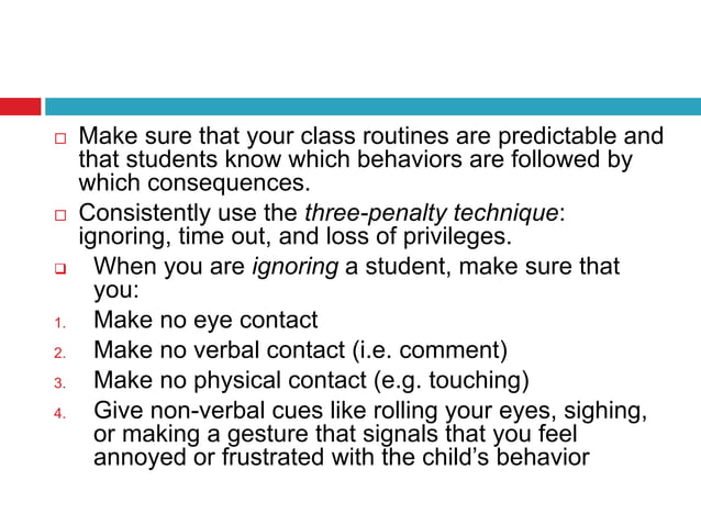 Enforcing Rules and Consequences in the Classroom | PPTX | Parenting ...