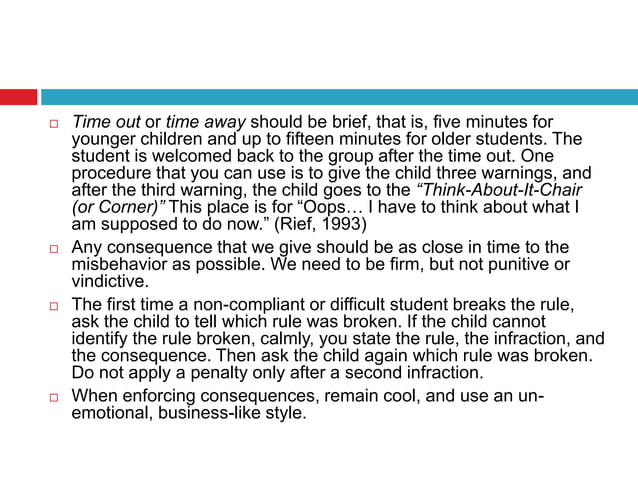 Enforcing Rules and Consequences in the Classroom | PPTX | Parenting ...