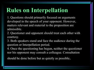 Rules and Guidelines on Debate Competition | PPT