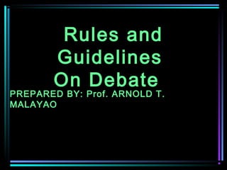 Rules and guidelines on debate competition | PPT