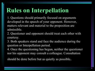 Rules and guidelines on debate competition | PPT