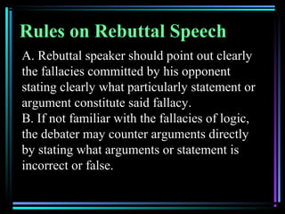 Rules and guidelines on debate competition | PPT