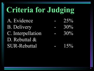 Rules and guidelines on debate competition | PPT