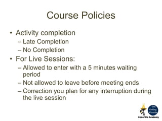 Rules and policies for course | PPTX