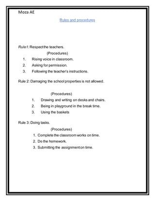 Rules and prosdures | PDF