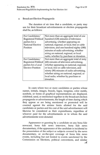 Rules and regulation fair campaign act | PDF