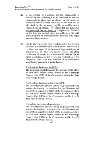 Rules and regulation fair campaign act | PDF