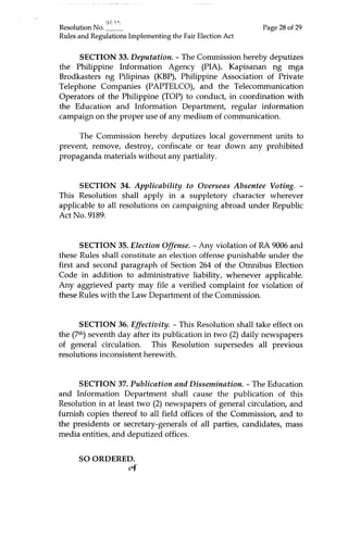 Rules and regulation fair campaign act | PDF