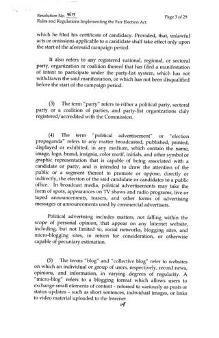Rules and regulation fair campaign act | PDF