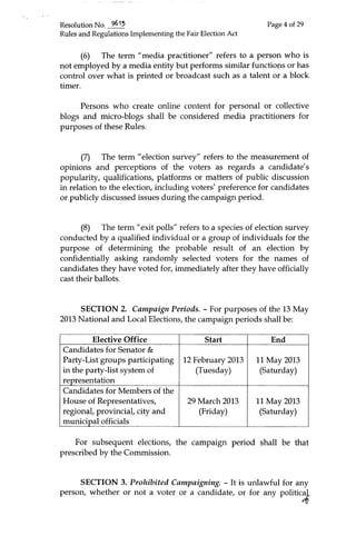 Rules and regulation fair campaign act | PDF