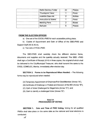 Rules and regulation for voting pw ds | PDF