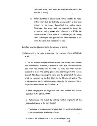 Rules and regulation for voting pw ds | PDF