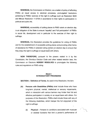 Rules and regulation for voting pw ds | PDF