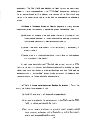 Rules and regulation for voting pw ds | PDF
